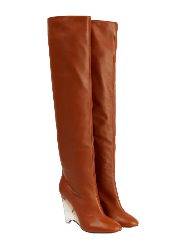 Alaïa Leather Knee-high Boots - Brown
