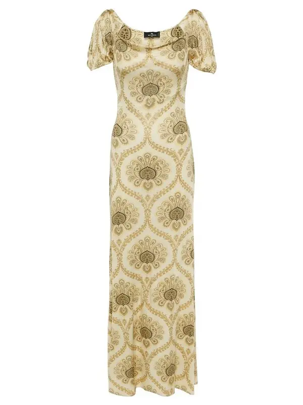 Etro Printed Gown - Gold
