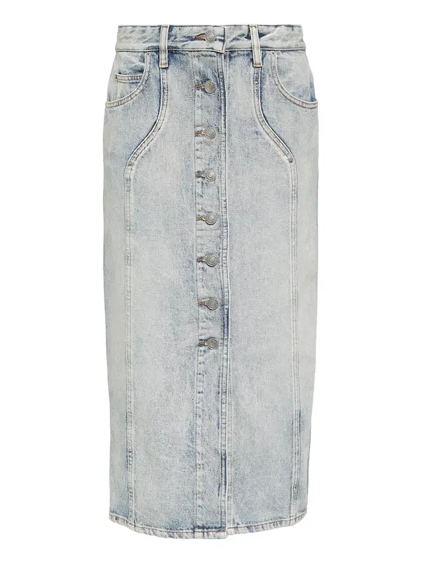 MARANT ETOILE Vandy Denim Midi Skirt - Blue