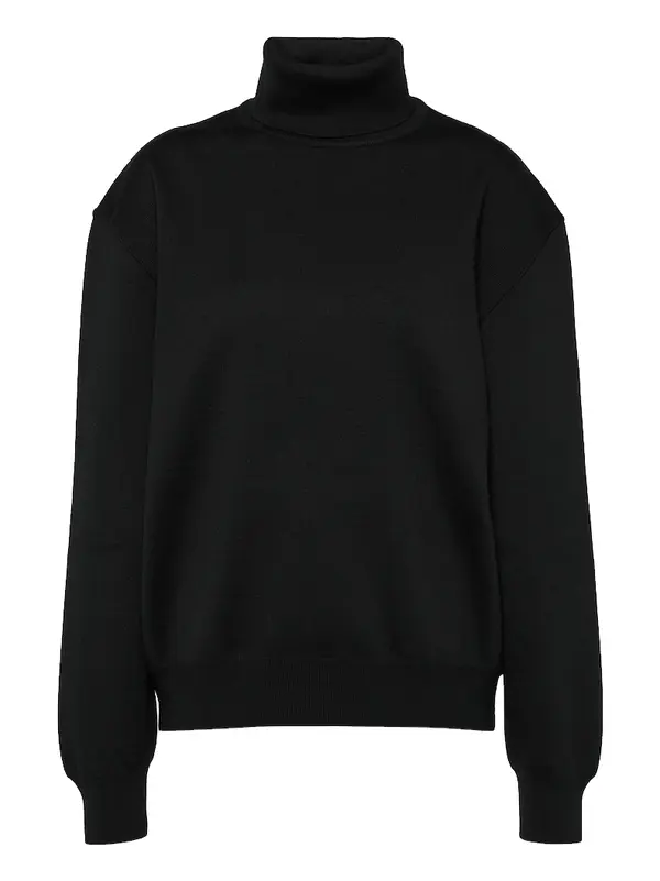 Alaïa Wool-blend Turtleneck Sweater - Black