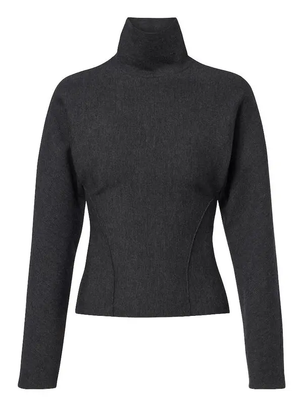 Alaïa Wool-blend Turtleneck Sweater - Grey