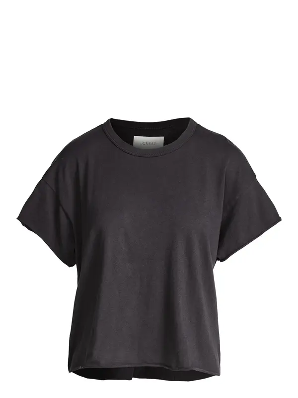 The Great. The Crop Tee - Almost Black