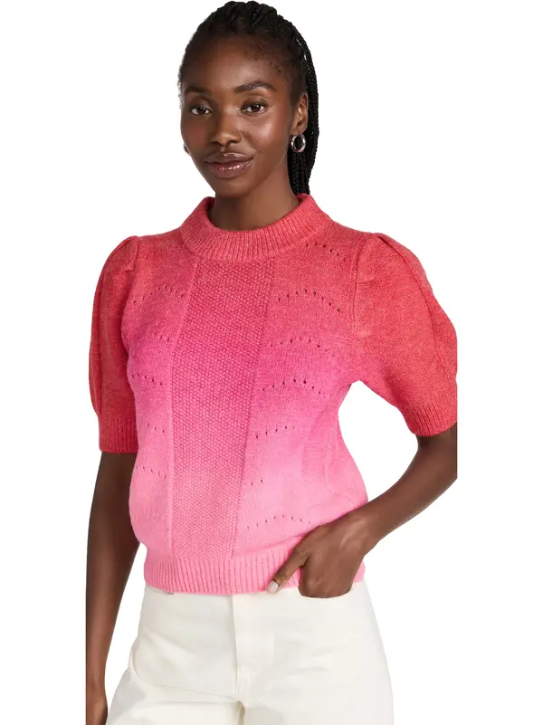 English Factory Ombre Pullover Sweater - Red/pink