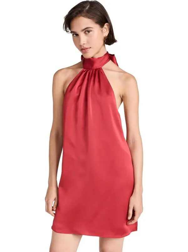 Ramy Brook Sam Halterneck Mini Dress - Soiree Red