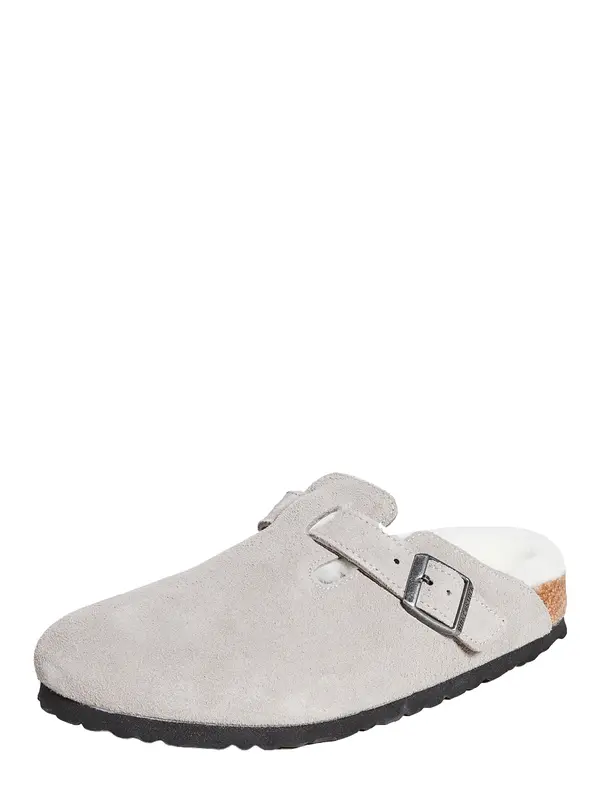 BIRKENSTOCK Boston Shearling Clogs - Stone Coin