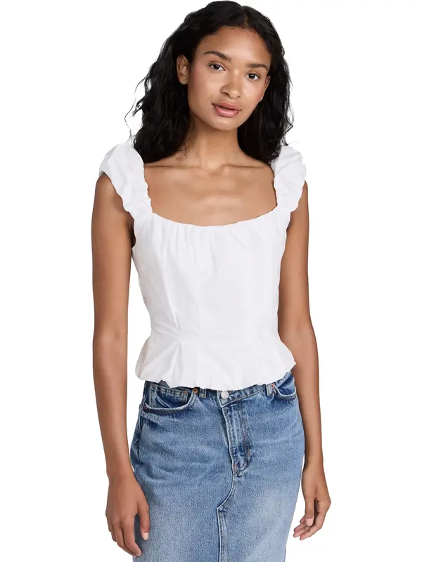 Lioness Almost Famous Pleated Top - Porcelain