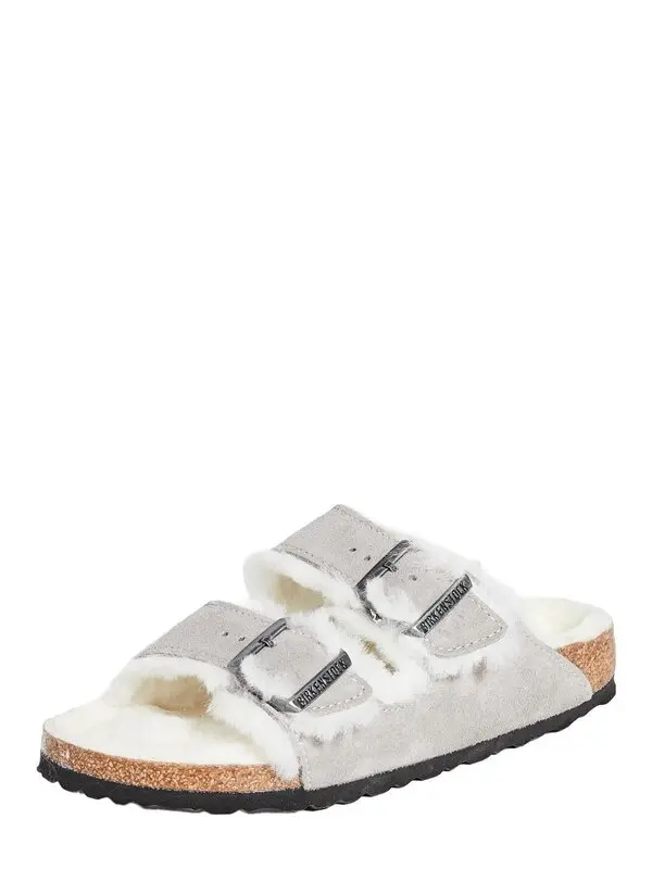 BIRKENSTOCK Arizona Shearling Sandals - Stone Coin/natural