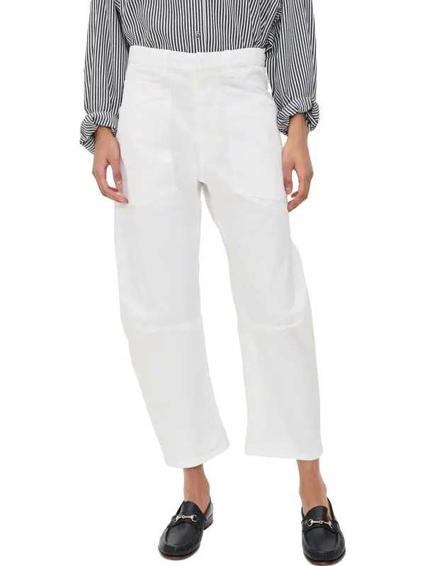NILI LOTAN Shon Twill Cropped Pants - White