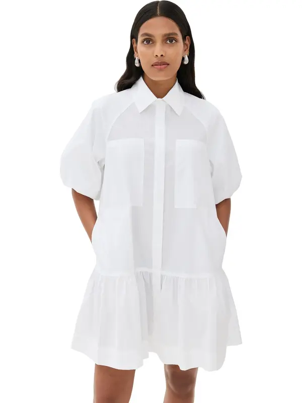 Simkhai Crissy Cotton Poplin Mini Dress - White