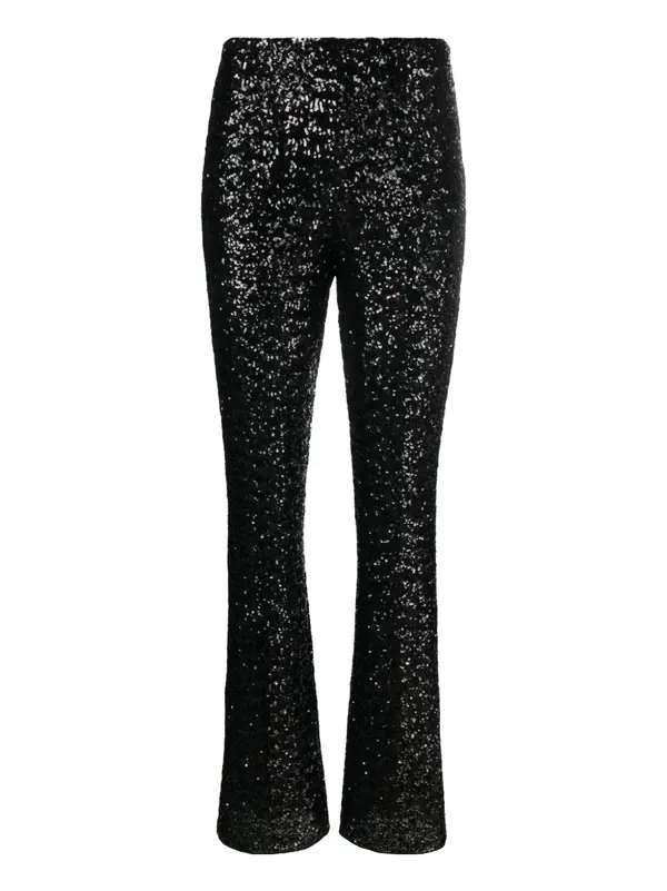 Oseree Sequin-embellished Trousers - Black