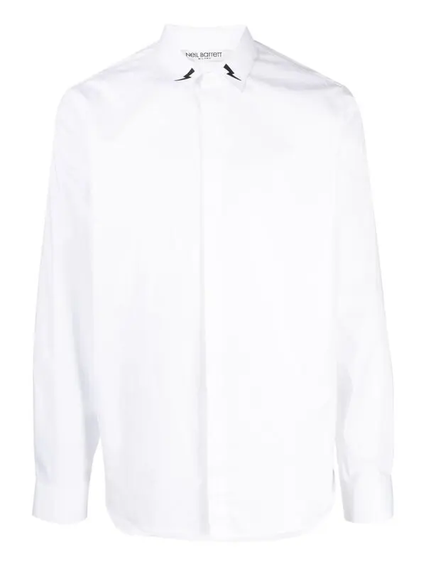 Neil Barrett Thunderbolt-print Cotton Shirt - White