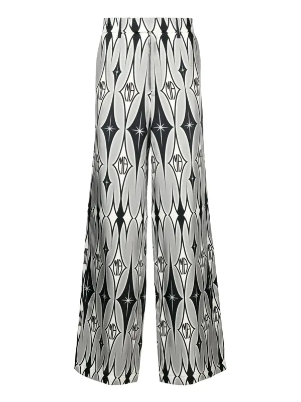 Amiri Graphic-print Wide-leg Trousers - Black
