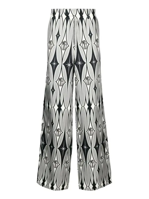 Amiri Graphic-print Wide-leg Trousers - Black