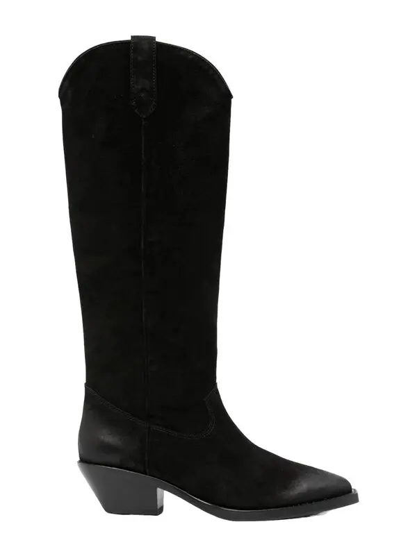 Ash Dolly 55mm Leather Boots - Black