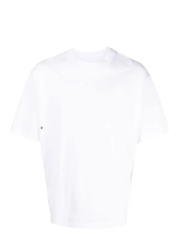 Neil Barrett Logo-appliqué Eyelet-detail T-shirt - White