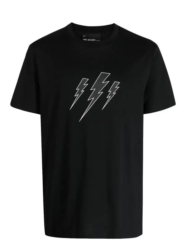 Neil Barrett Thunderbolt-print Cotton T-shirt - Black