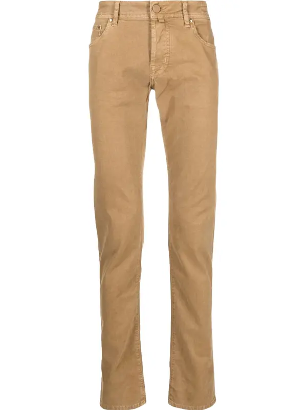 Jacob Cohen Mid-rise Cotton Chino Trousers - Brown