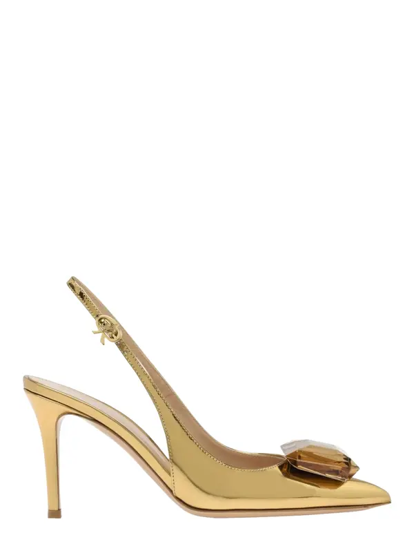 GIANVITO ROSSI Jaipur 90mm Slingback Pumps - Gold
