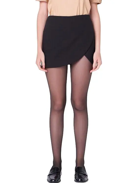 English Factory Faux Wrap Skort - Black