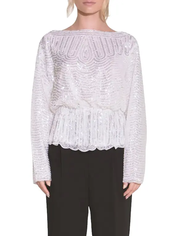 Endless Rose Sequin Peplum Top - Silver