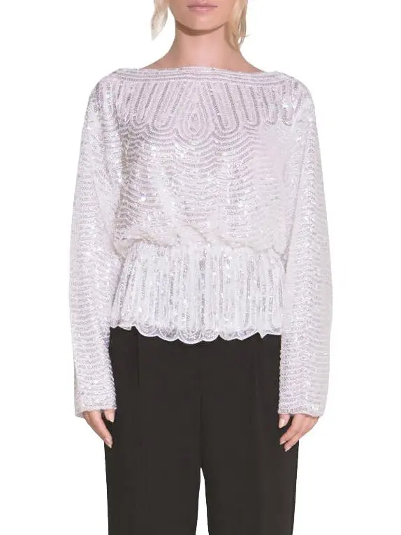 Endless Rose Sequin Peplum Top - Silver