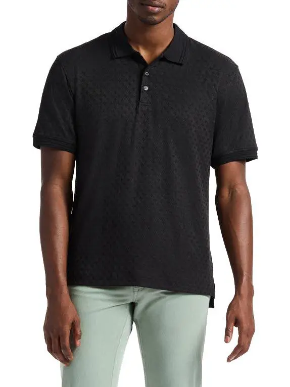 Robert Graham Elias Basket Weave Polo - Black