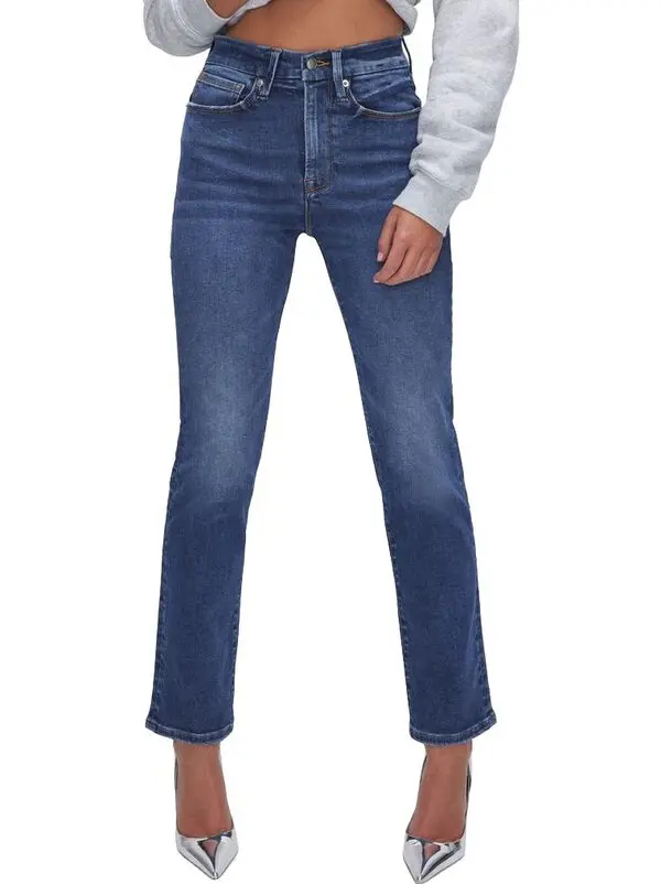 Good American Classic Straight Leg Jeans - Indigo571