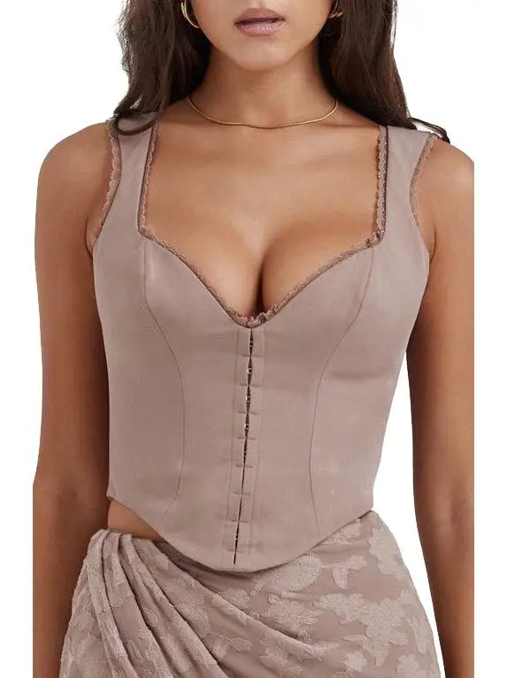 House Of Cb Robyn Corset Tank - Mushroom