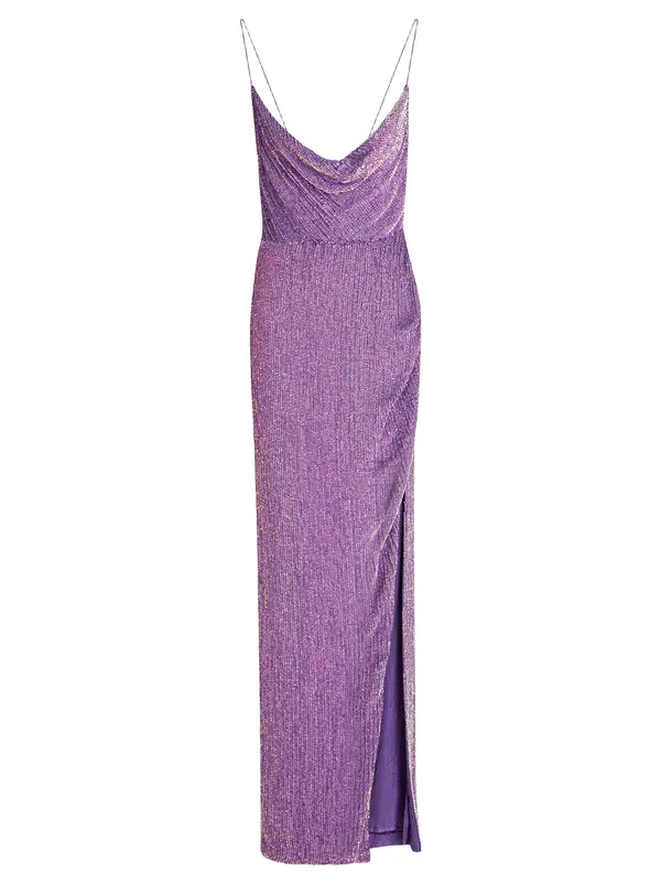 Retrofete Katya Sequined Chiffon Gown - Lavender