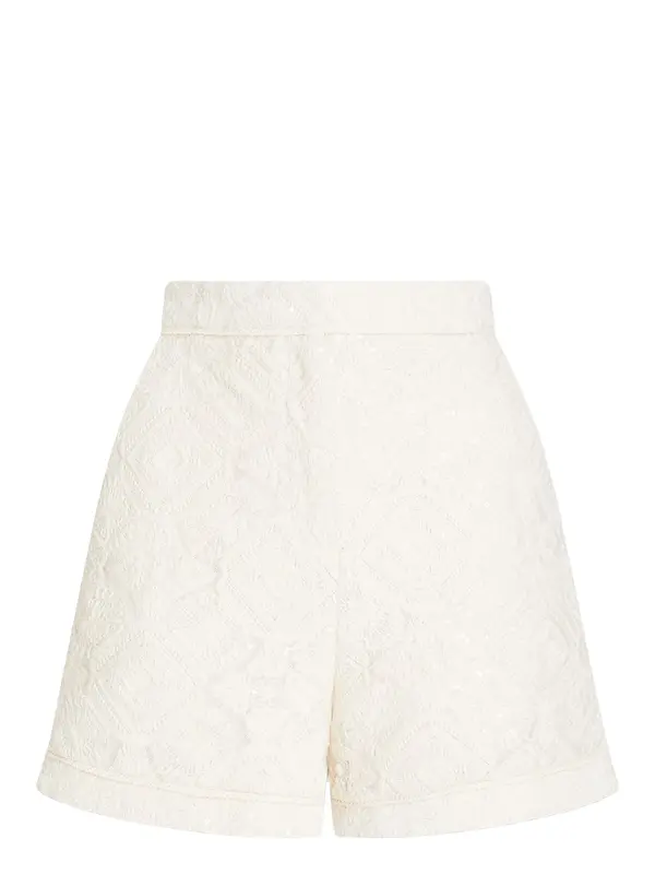 Maje Sequin-embellished Tulle Shorts - Ecru
