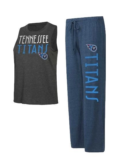 CONCEPTS SPORT Tennessee Titans Muscle Tank Top And Pants Lounge Set - Navy