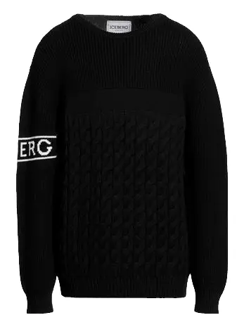 Iceberg Knitted Crewneck Sweater - Black