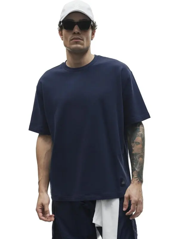Alo Yoga Double Take Short Sleeve Top - Navy