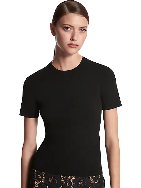 Michael Kors Stretch Viscose Short-sleeve Sweater - Black