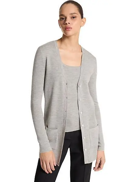 Michael Kors Bette Cashmere Cardigan - Grey