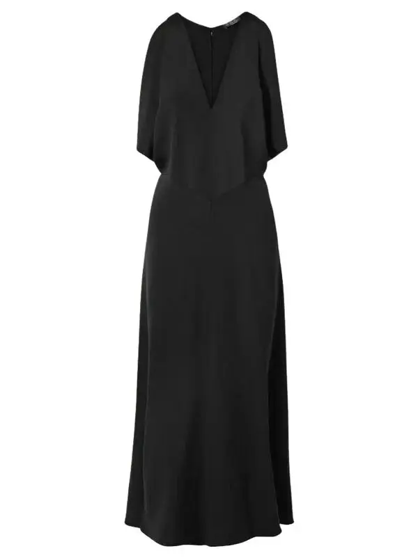 Loro Piana Milena Draped Midi Dress - Black