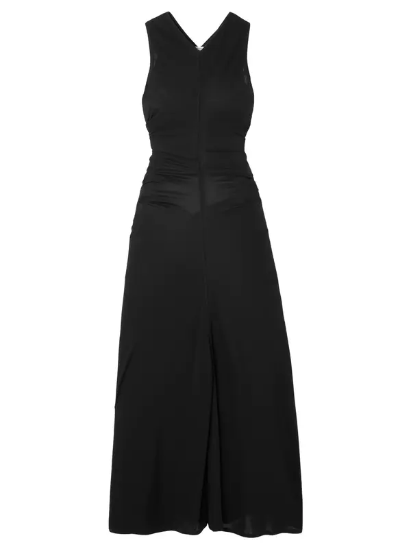 Bottega Veneta Cutout Embellished Gathered Maxi Dress - Black
