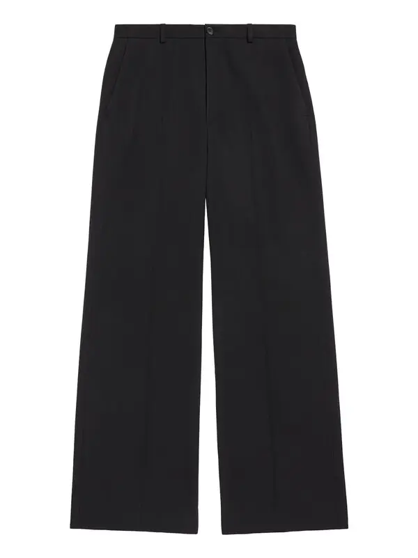Balenciaga Wool Tailored Trousers - Black