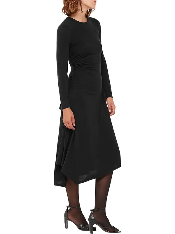 Whistles Asymmetric Jersey Midi Dress - Black