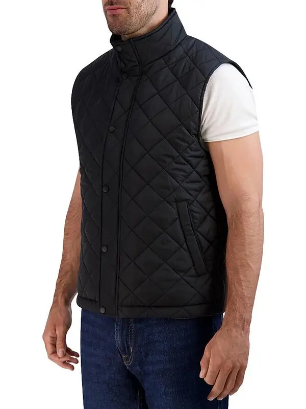 Cole Haan Diamond Quilted Vest - Black