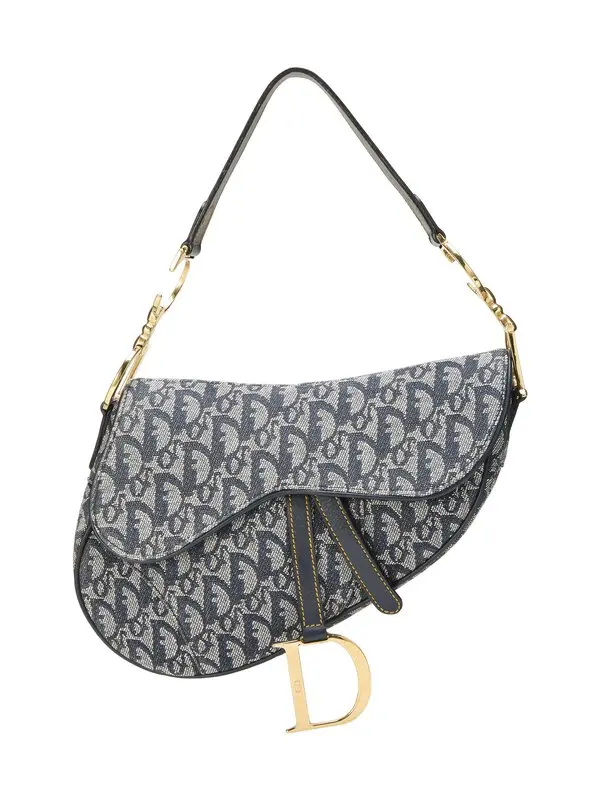 Dior Trotter Canvas Saddle Bag - Navy