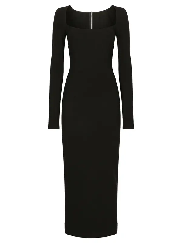 Dolce & Gabbana Long-sleeve Midi Dress - Black