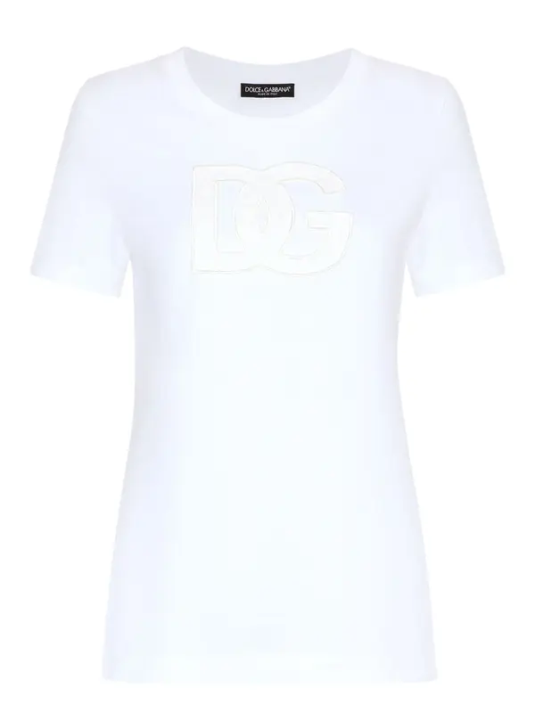 Dolce & Gabbana Logo-patch Cotton T-shirt - White