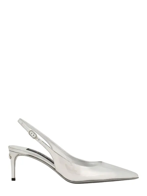 Dolce & Gabbana 60mm Calfskin Slingback Pumps - Silver