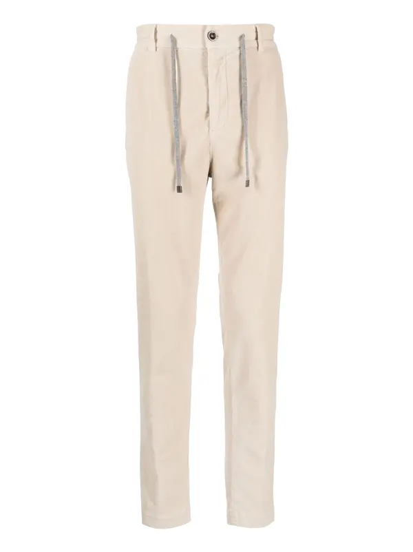 Peserico Drawstring-waist Corduroy Trousers - Neutrals