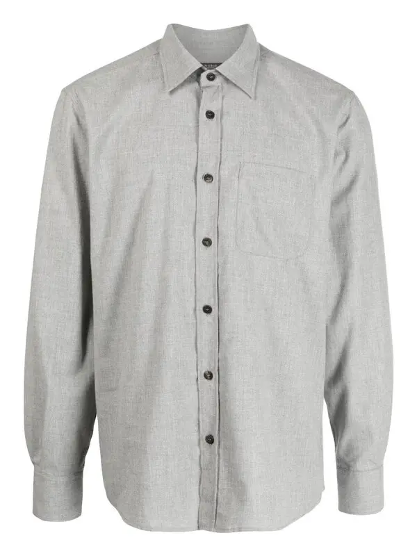 Peserico Long-sleeve Cotton Shirt - Grey