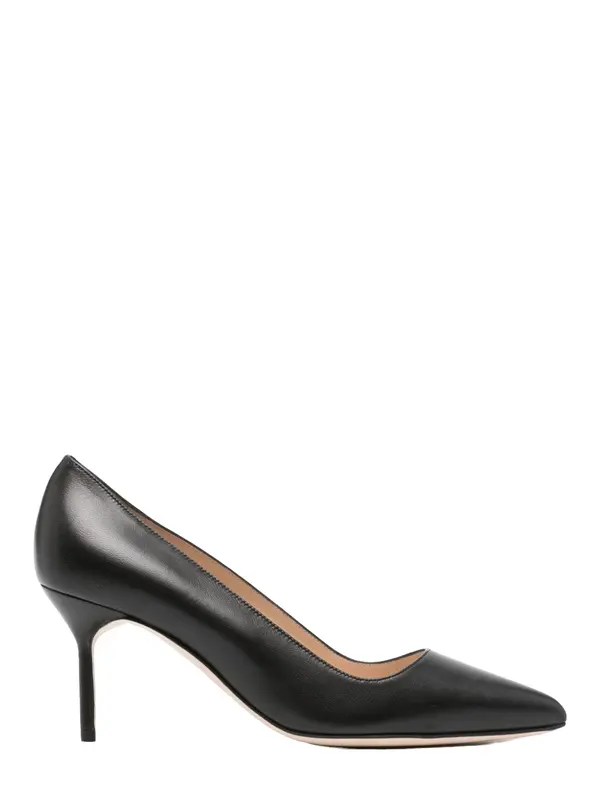 Manolo Blahnik 70mm Tora Leather Pumps - Black