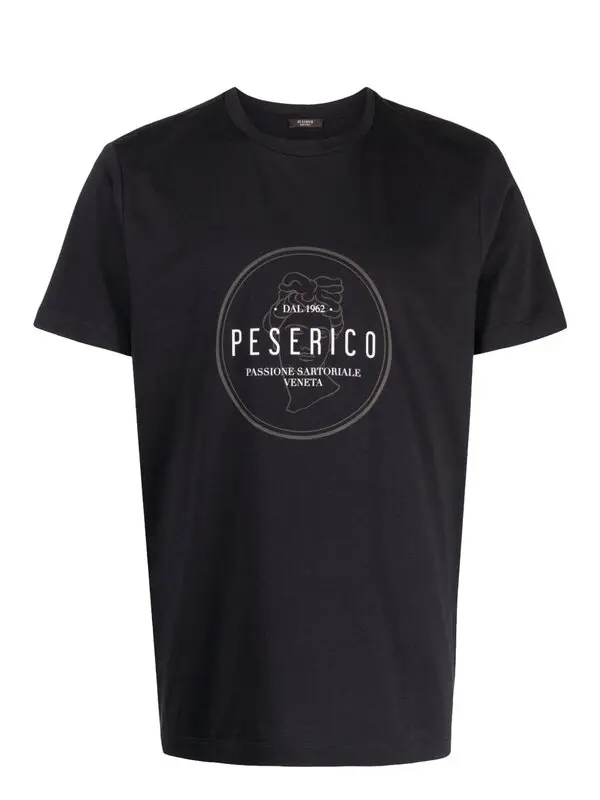 Peserico Logo-print Cotton T-shirt - Blue