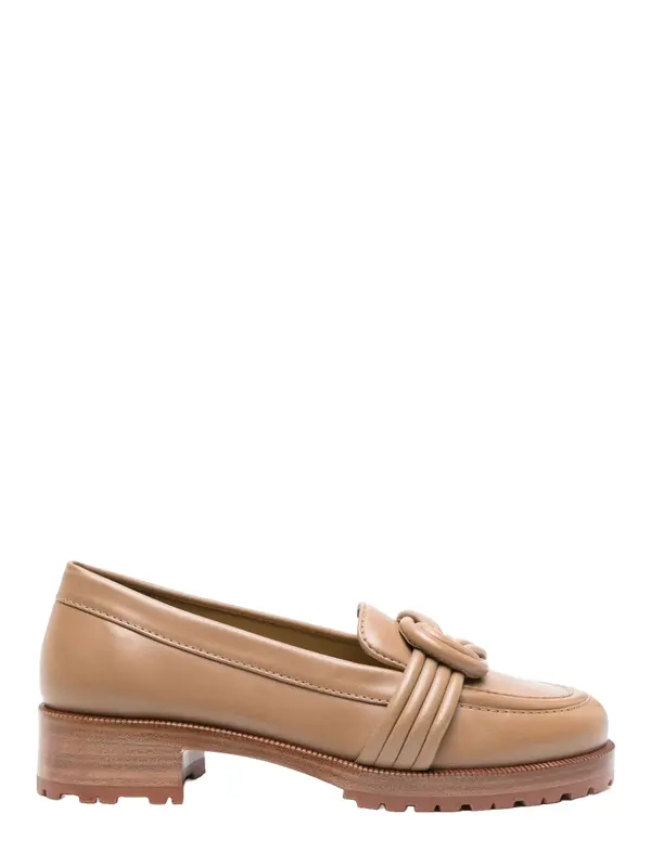 ALEXANDRE BIRMAN Knot-detailing Leather Loafers - Brown