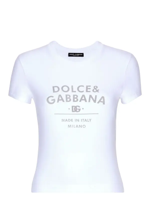Dolce & Gabbana Logo-print Cotton-blend T-shirt - White